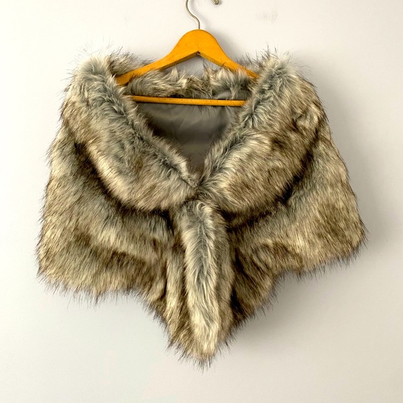 Unbranded | Accessories | Faux Fur Shawl Shoulder Wrap Stole Formal ...